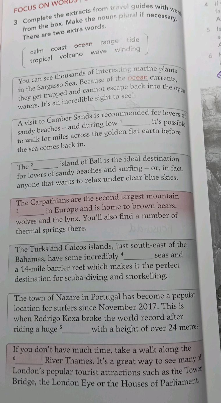 3 Complete the extracts from travel guides | StudyX