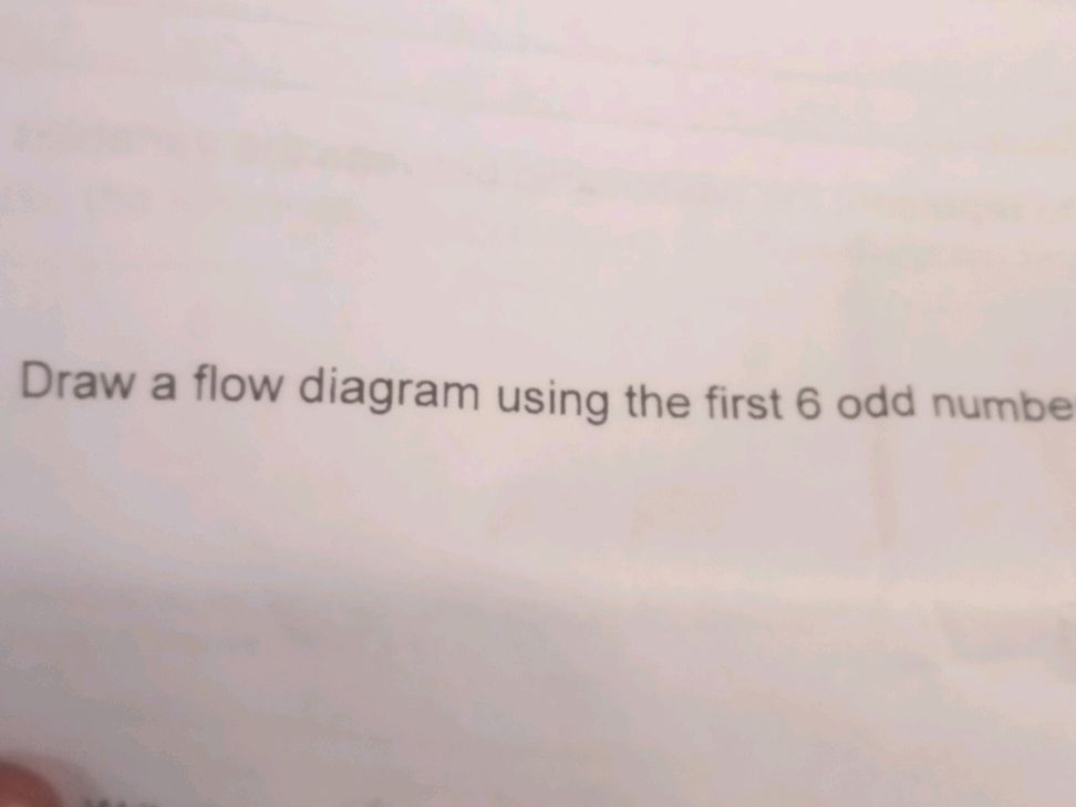 Draw a flow diagram using the first 6 odd | StudyX