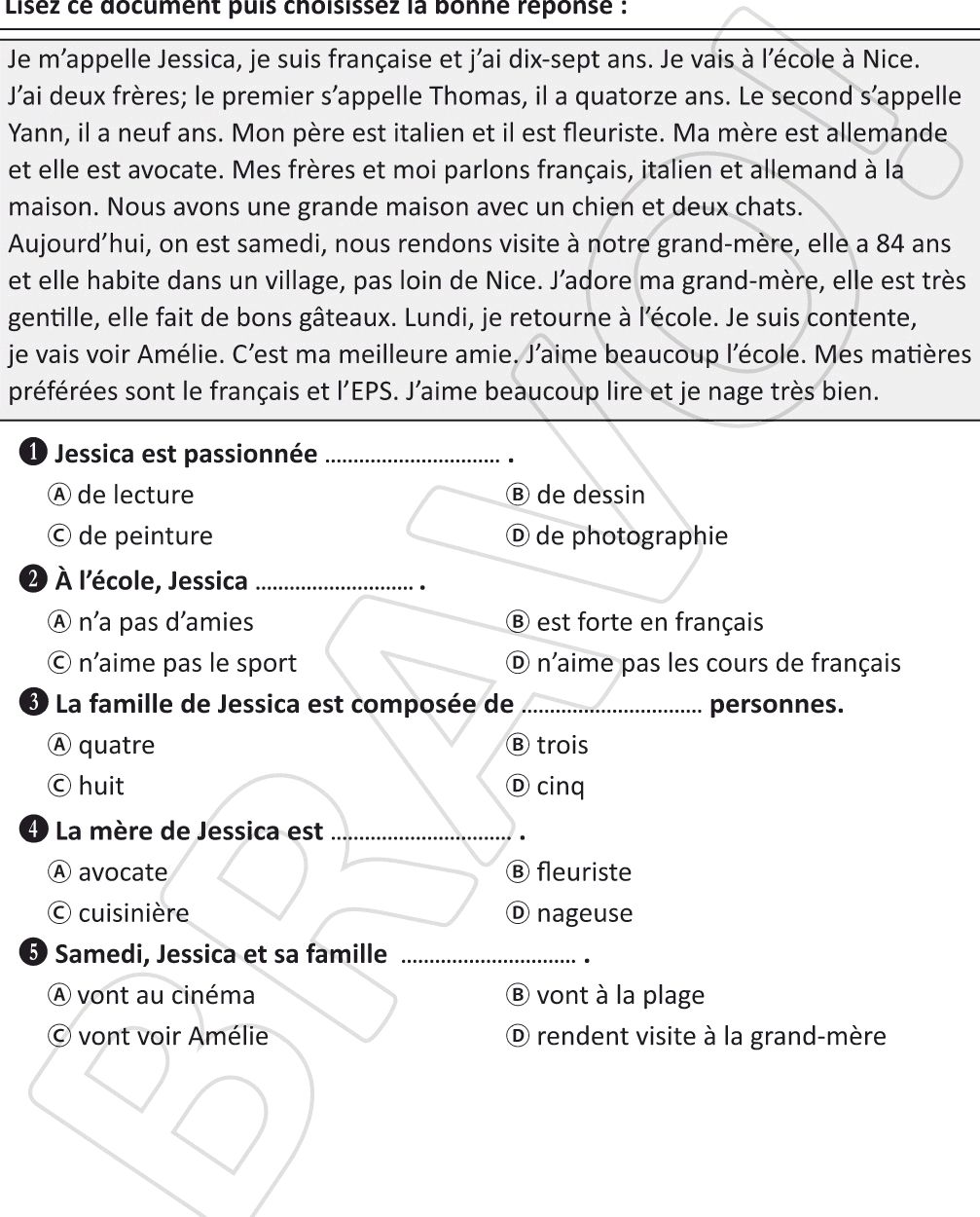 Lisez ce document puis choisissez la bonne | StudyX