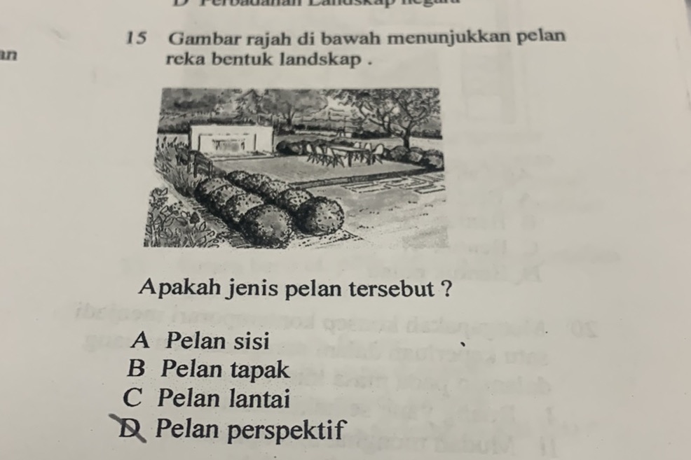 Gambar rajah di bawah menunjukkan pelan reka | StudyX