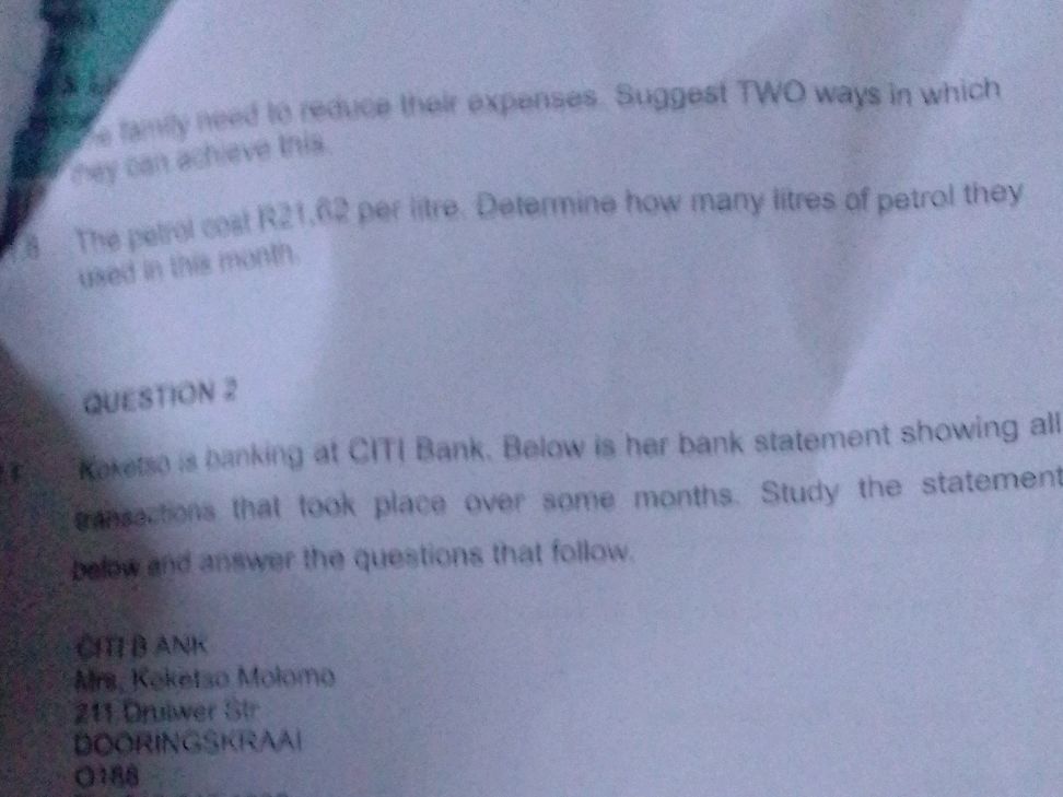 family need to reduce their expenses. | StudyX