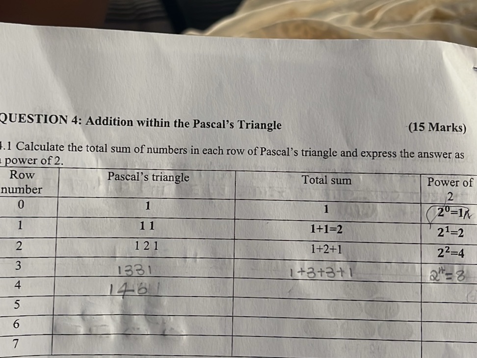 4.1 Calculate the total sum of numbers in | StudyX