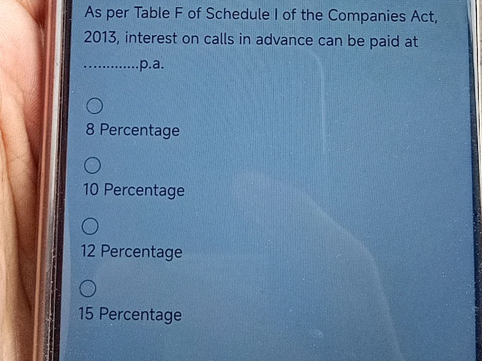 As per Table F of Schedule I of the | StudyX