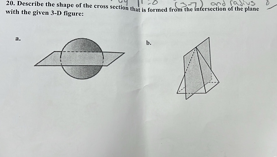 20. Describe the shape of the cross section | StudyX