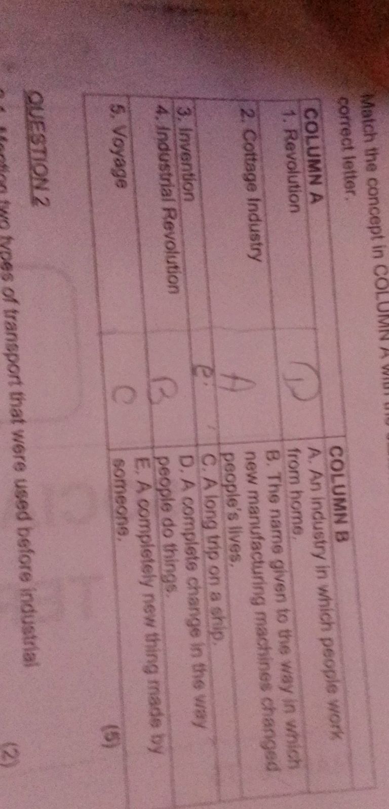 Match the concept in COLUMN A with the | StudyX