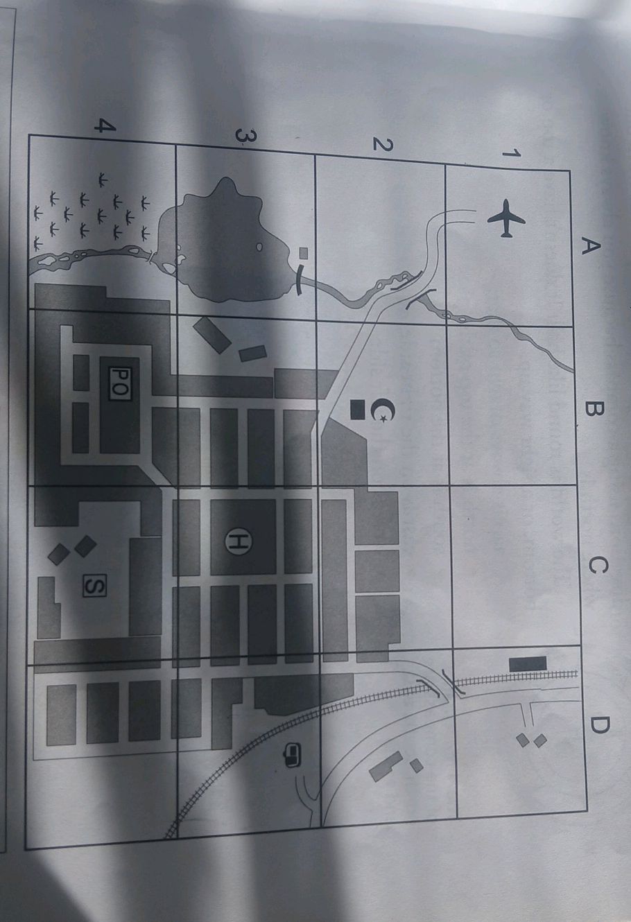 The image is a map with a grid overlay. The | StudyX