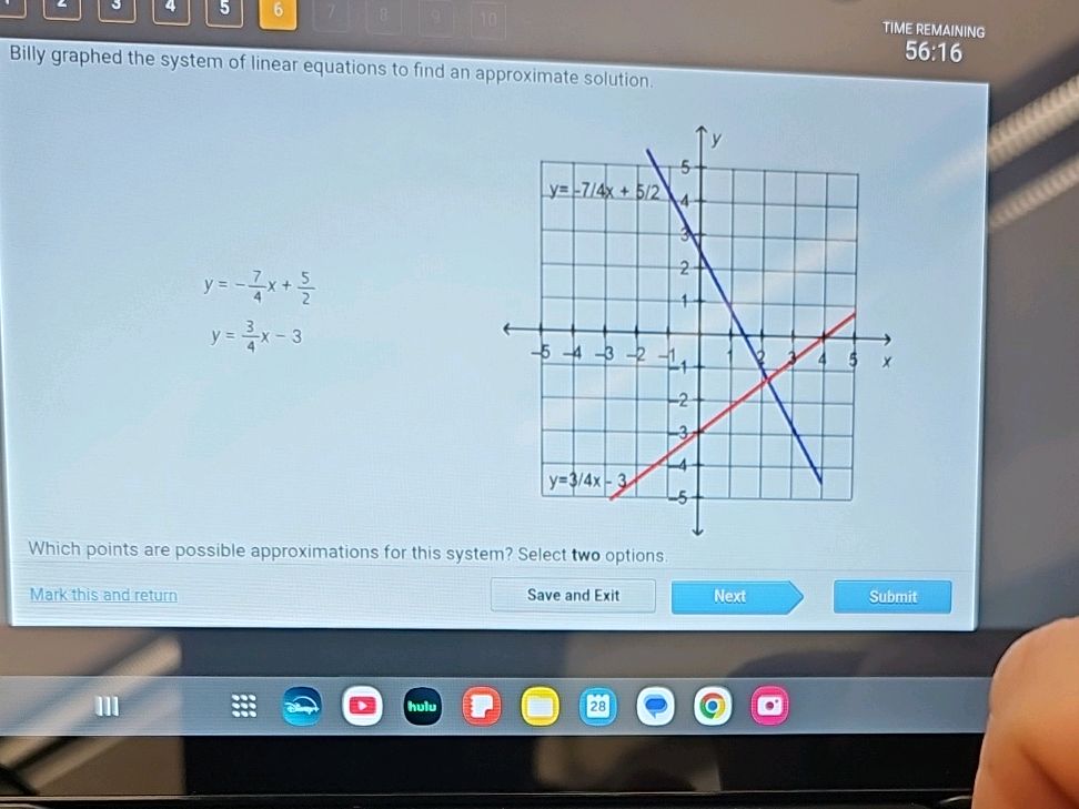 Billy graphed the system of linear equations | StudyX