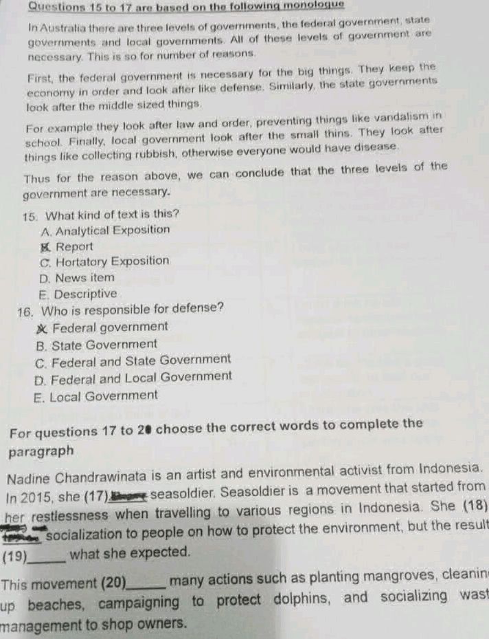 Questions 15 to 17 are based on the | StudyX