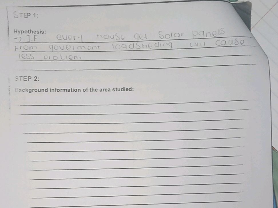 STEP 1: Hypothesis: IF every house get Solar | StudyX
