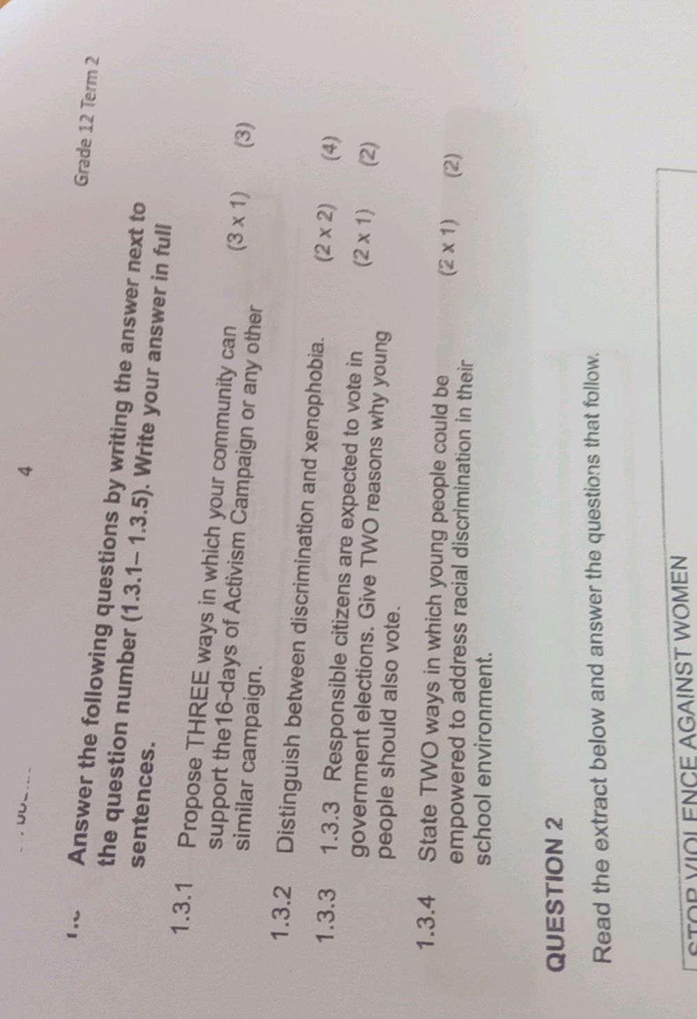 1. Answer the following questions by | StudyX