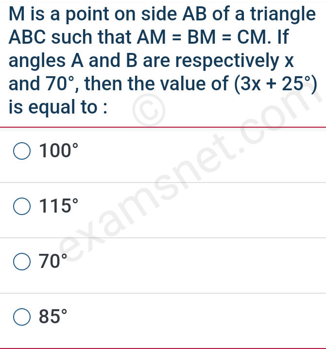 M is a point on side AB of a triangle ABC | StudyX