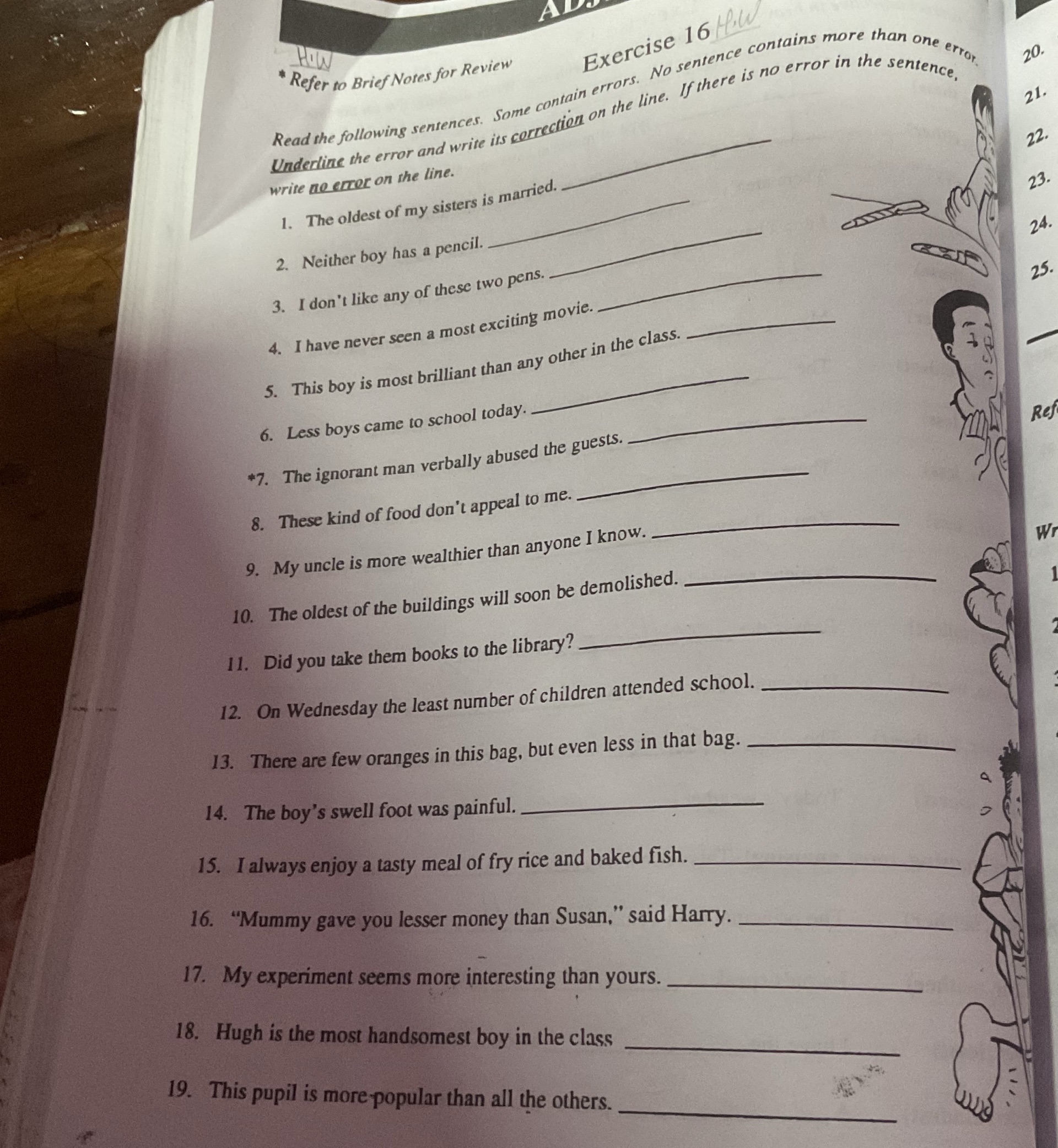 Read the following sentences. Some contain | StudyX