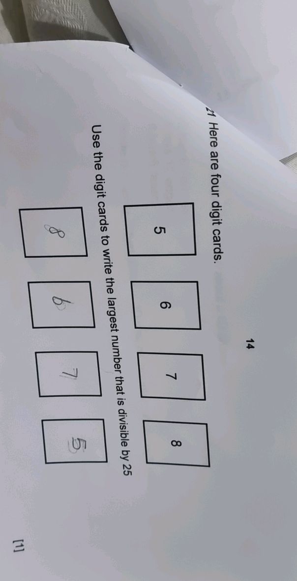 21 Here are four digit cards. Use the digit | StudyX
