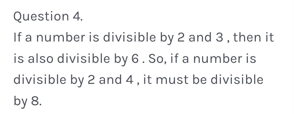 Question 4. If a number is divisible by 2 | StudyX