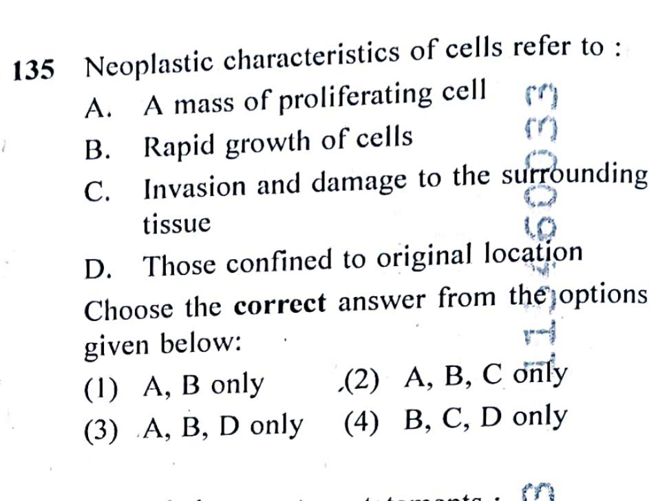 135 Neoplastic characteristics of cells | StudyX