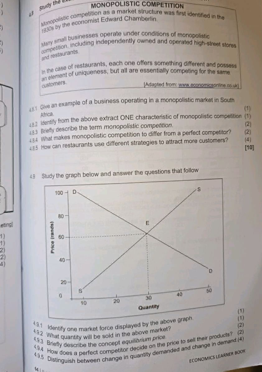 4.8 Study the MONOPOLISTIC COMPETITION | StudyX