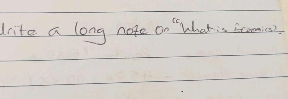 Write a long note on "What is Economics?" | StudyX