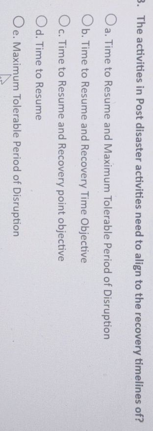 3. The activities in Post disaster | StudyX