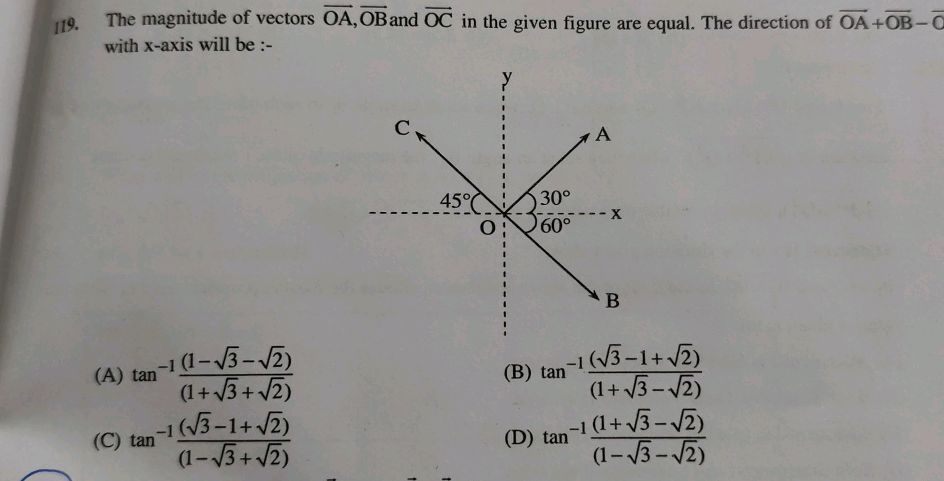119. The magnitude of vectors $ {OA}$, $ | StudyX