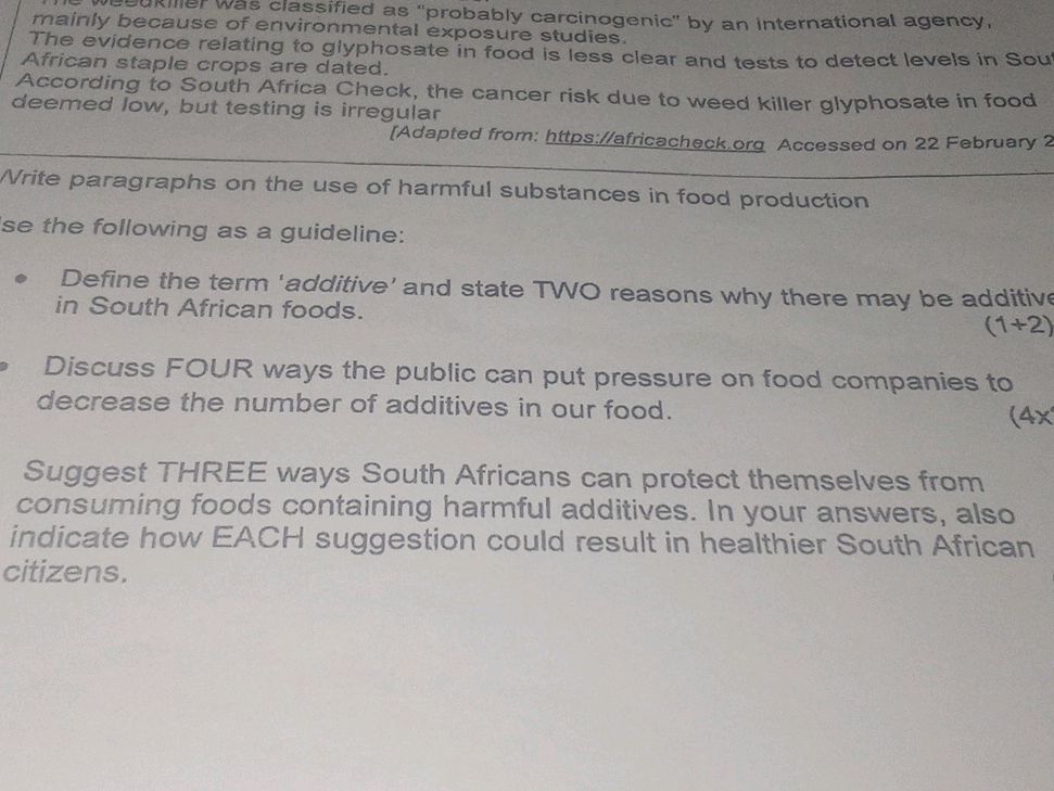 Write paragraphs on the use of harmful | StudyX