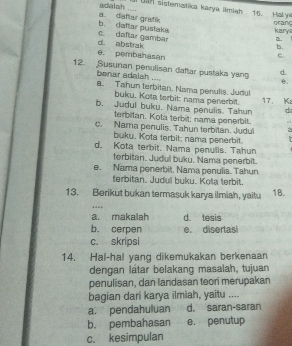 12. Susunan penulisan daftar pustaka yang | StudyX