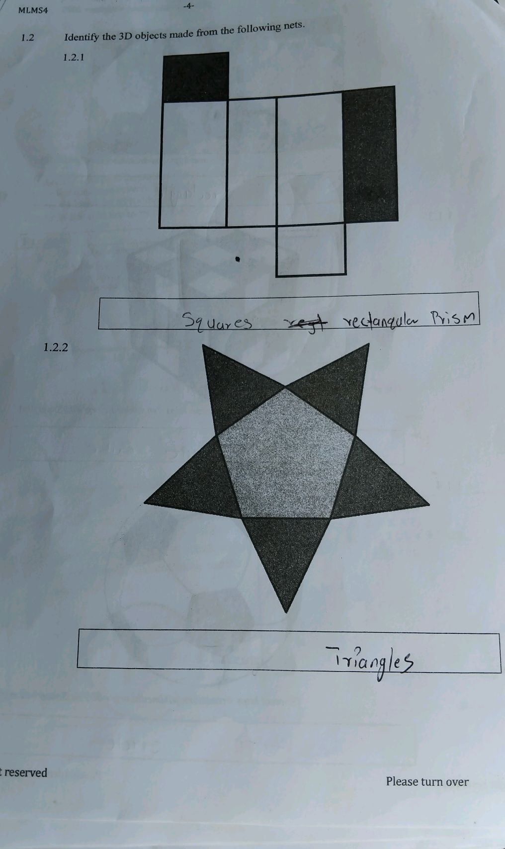 1. 2 Identify the 3D objects made from the | StudyX