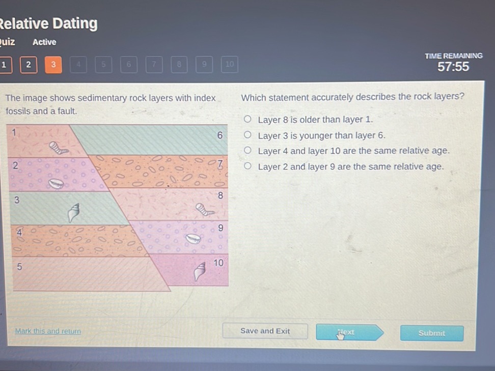 The image shows sedimentary rock layers with | StudyX