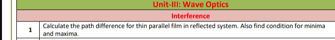 Calculate the path difference for thin | StudyX