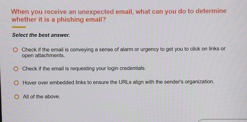 When you receive an unexpected email, what | StudyX