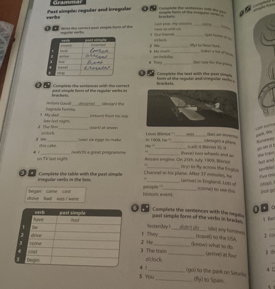1. Write the correct past simple form of the | StudyX