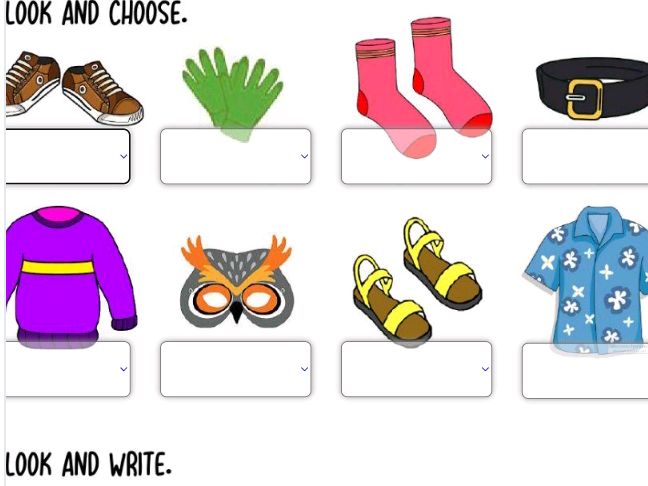 LOOK AND CHOOSE. There are images of shoes, | StudyX