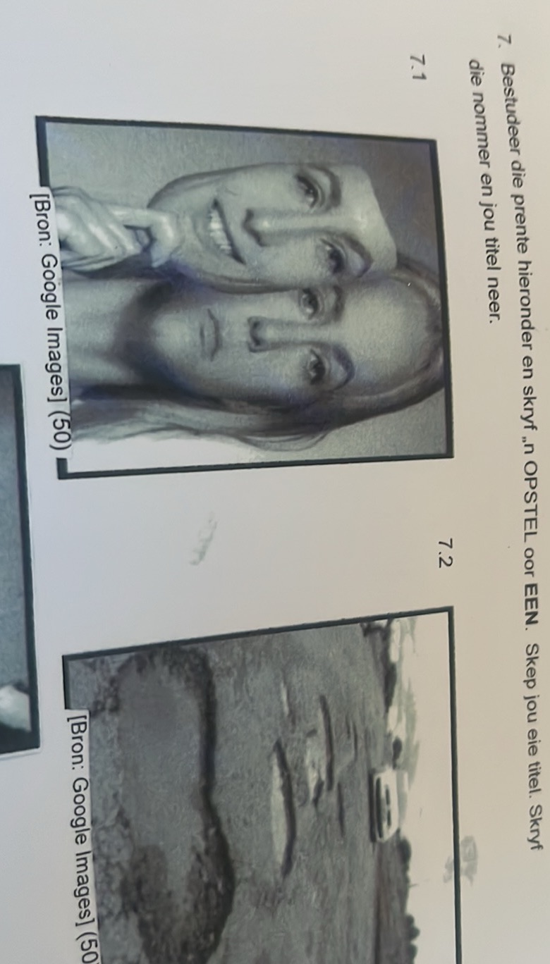 7. Bestudeer die prente hieronder en skryf | StudyX