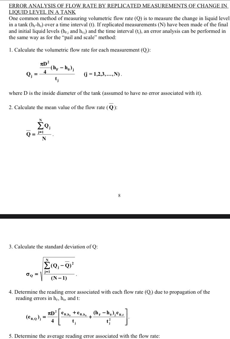 ERROR ANALYSIS OF FLOW RATE BY REPLICATED | StudyX