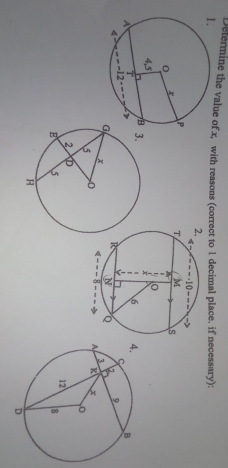 Determine the value of x, with reasons | StudyX