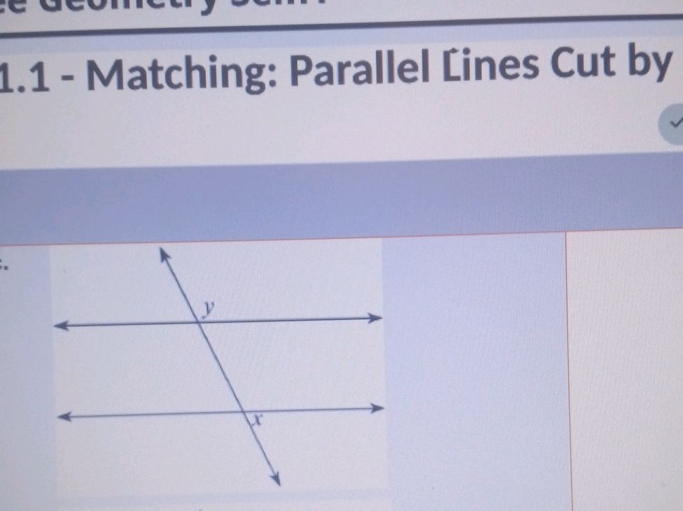 The image shows two parallel lines cut by a | StudyX