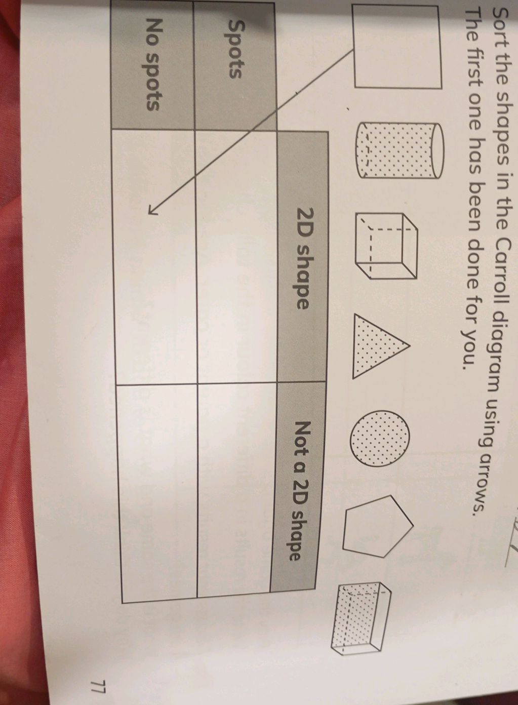 Sort the shapes in the Carroll diagram using | StudyX