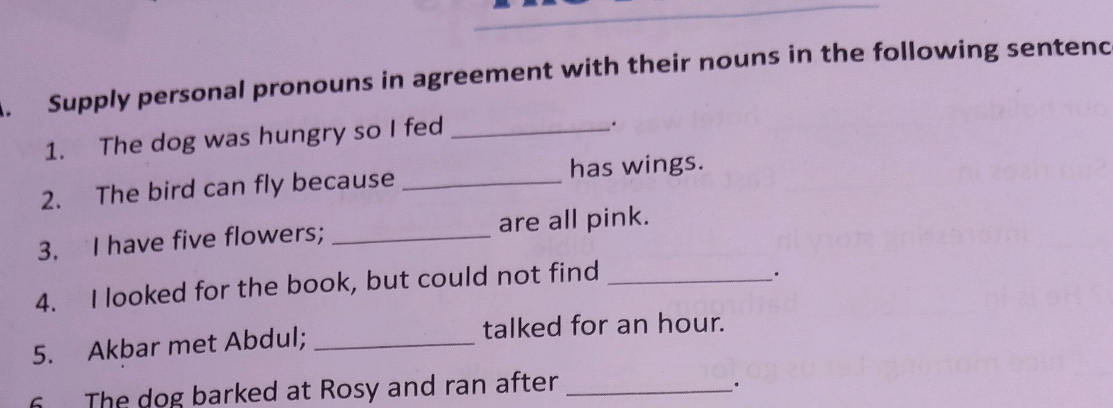 A. Supply personal pronouns in agreement | StudyX