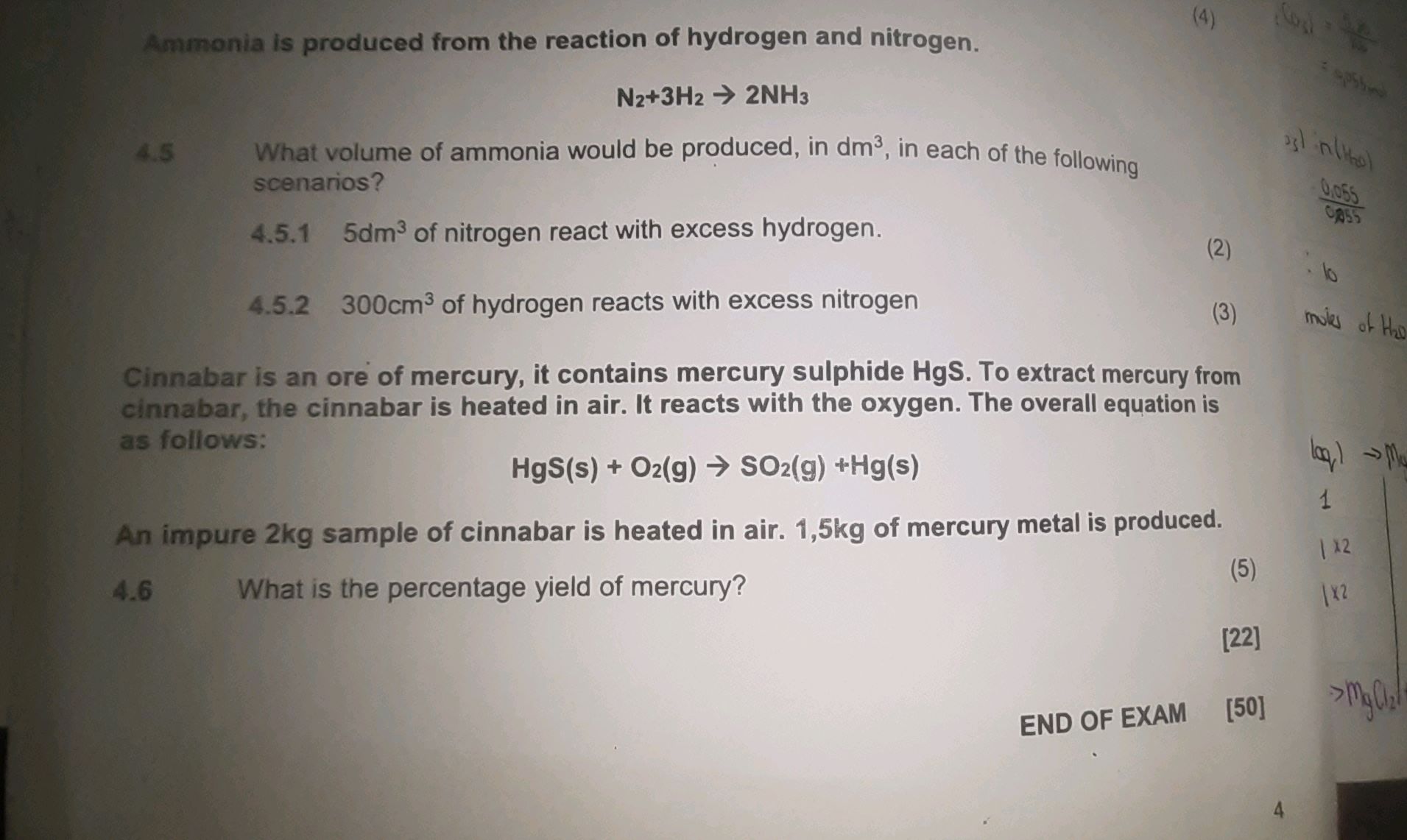 Ammonia is produced from the reaction of | StudyX