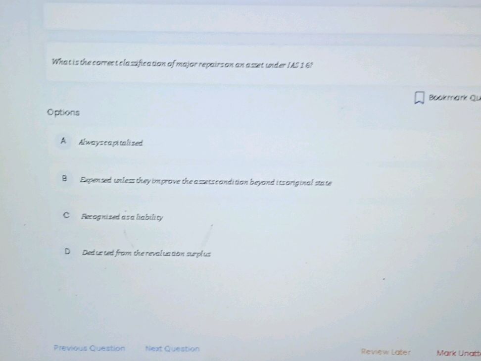 What is the correct classification of major | StudyX