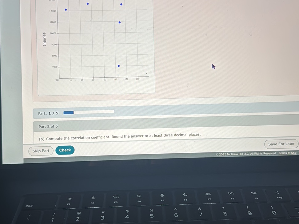 (b) Compute the correlation coefficient. | StudyX