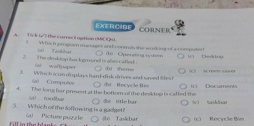 A. Tick ( ) the correct option (MCQs). 1. | StudyX