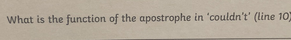 What is the function of the apostrophe in | StudyX