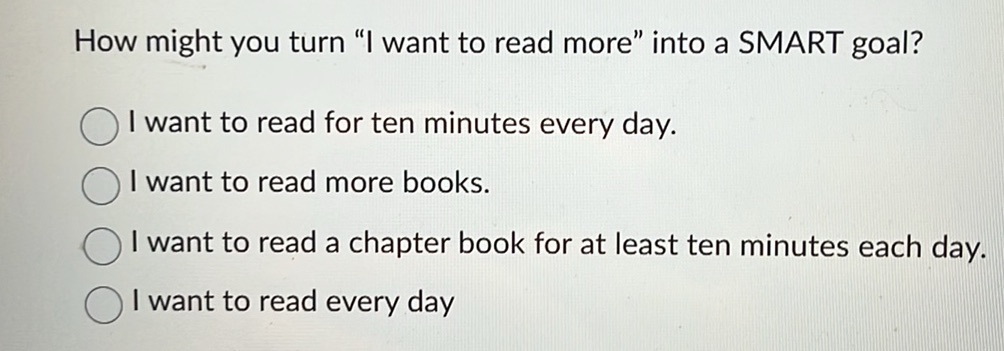 How might you turn "I want to read more"