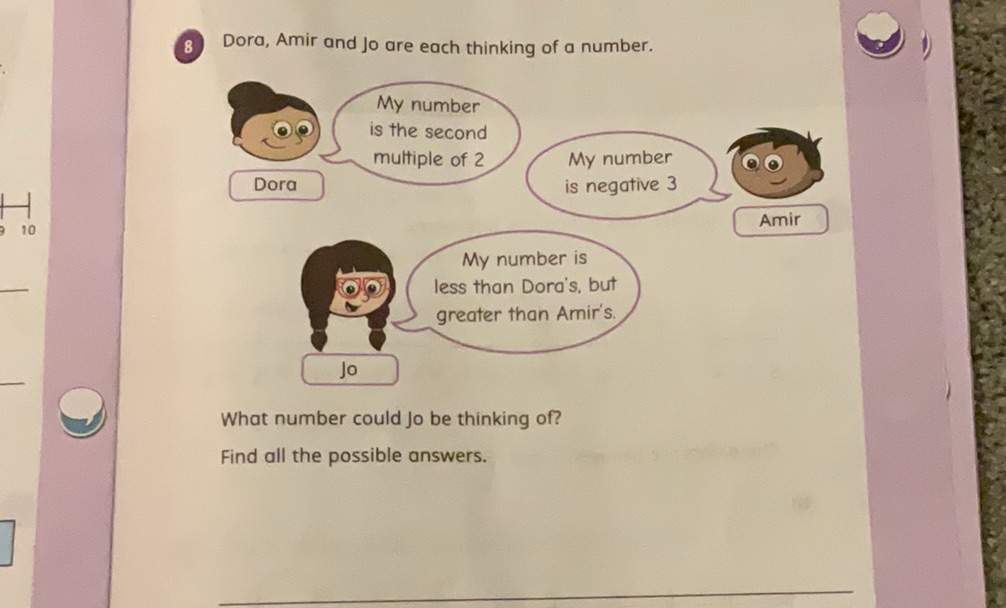 Dora, Amir and Jo are each thinking of a | StudyX