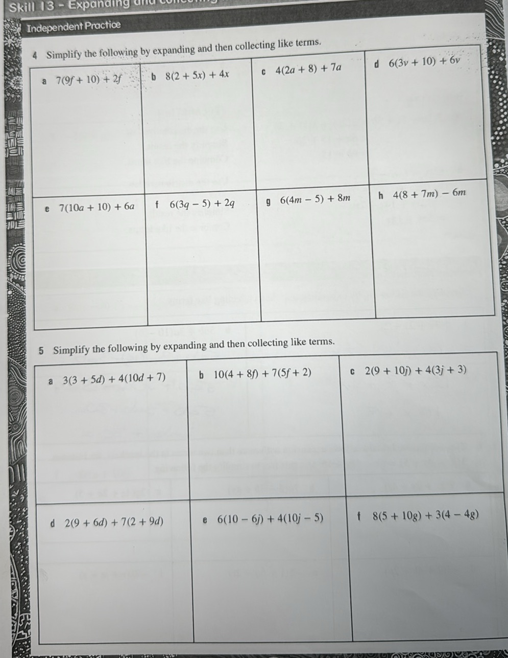 4 Simplify the following by expanding and | StudyX