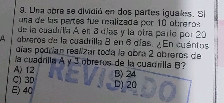 9. Una obra se dividió en dos partes | StudyX