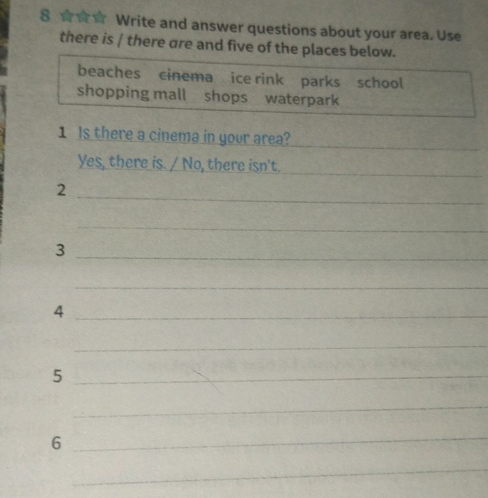 Write and answer questions about your area. | StudyX