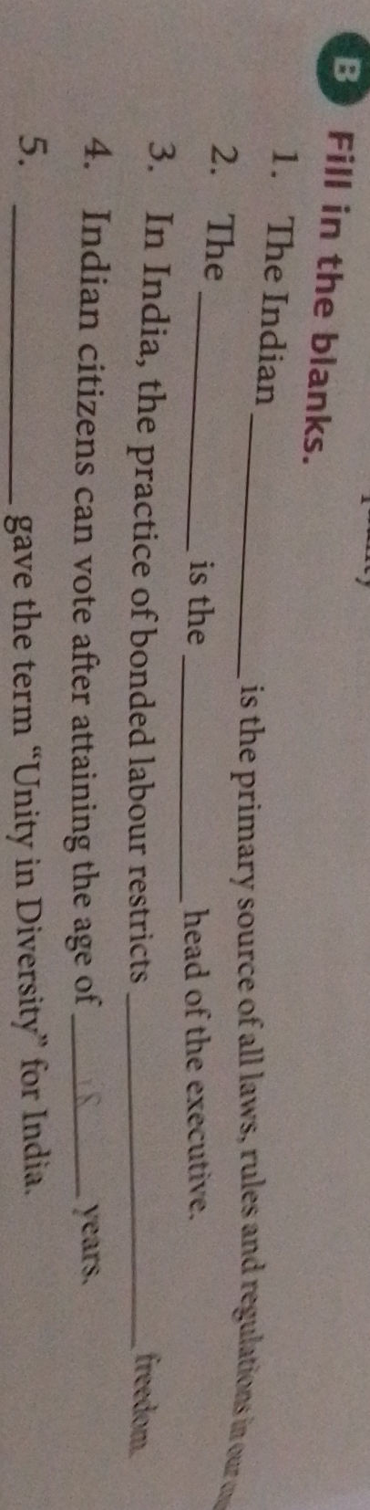 1. The Indian ______ is the primary source | StudyX