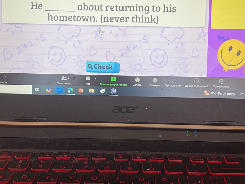 He ____ about returning to his hometown. | StudyX