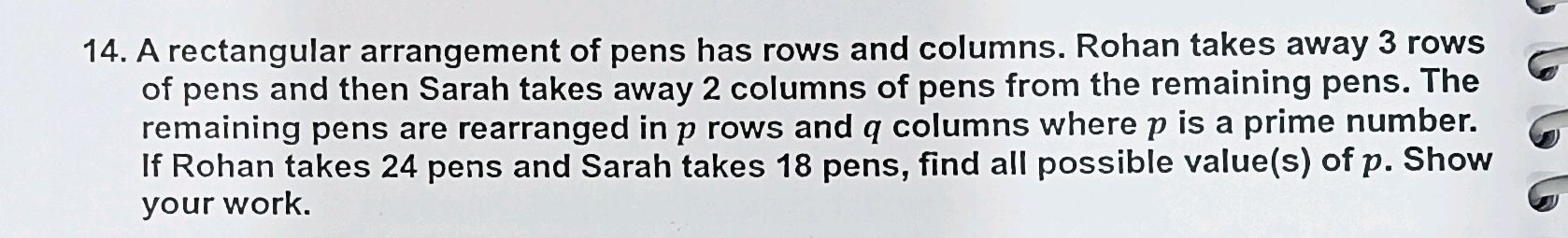 14. A rectangular arrangement of pens has | StudyX